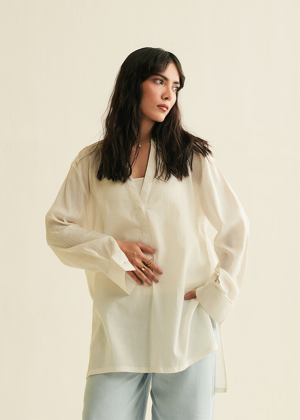 Long Shirt with side slits | 100% Cotton – KOA PK