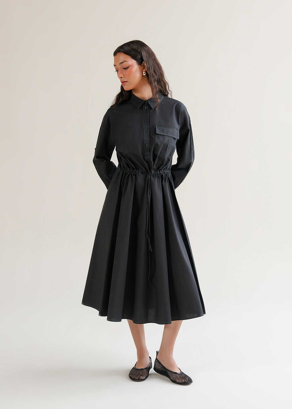 Black Utility Dress - 100% Polyester | KOA PK